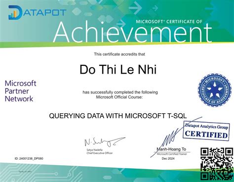 Microsoftcertified Tsql Dataanalytics Continuouslearning Nhi Do