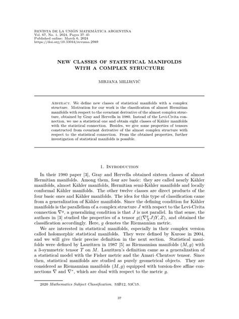 New Classes Of Statistical Manifolds Pdf Theoretical Physics
