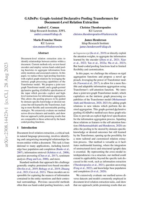 Gadepo Graph Assisted Declarative Pooling Transformers For Document
