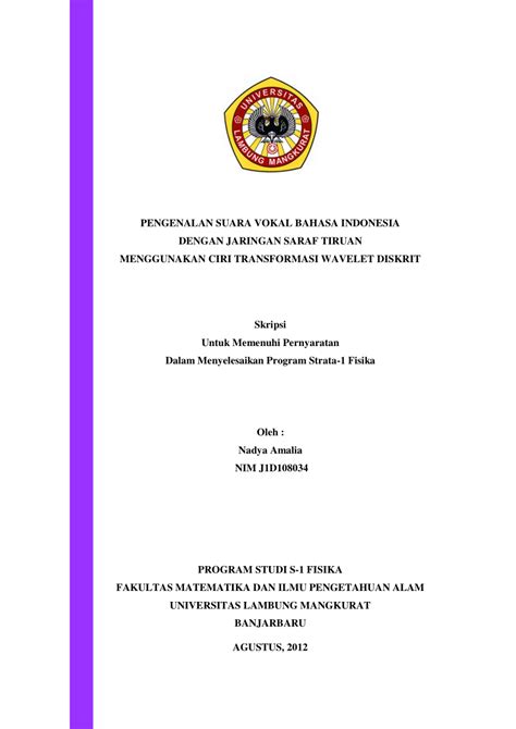 Pdf Pengenalan Suara Vokal Bahasa Indonesia Dengan Ciri Discrete Wavelet Transform Dan Neural