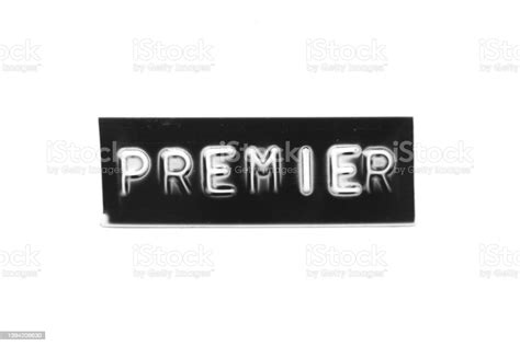 흰 종이 배경에 단어 프리미어가 있는 글자를 양각한 검은색 배너 0명에 대한 스톡 사진 및 기타 이미지 0명 권위 기대 Istock