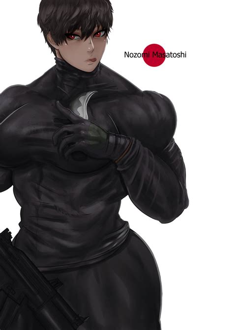 Blue Ogre Original Absurdres Highres 1girl P Abs Black Shirt Breasts Brown Hair