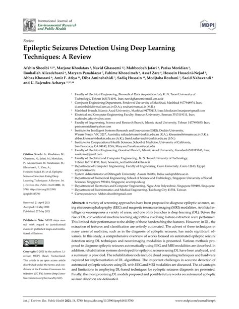 Pdf Epileptic Seizures Detection Using Deep Learning Techniques A Review