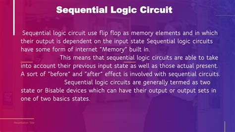 Combinational Logic Circuit And Sequential Logic Circuitpptx
