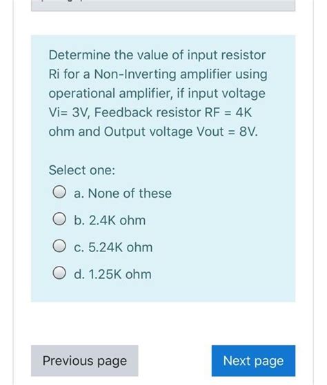 Solved Determine The Value Of Input Resistor Ri For A