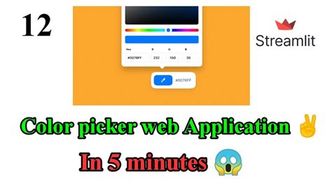 Make A Color Picker Web Application Using Streamlit Python Web
