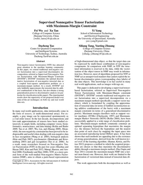 Supervised Nonnegative Tensor Factorization With Maximum Margin