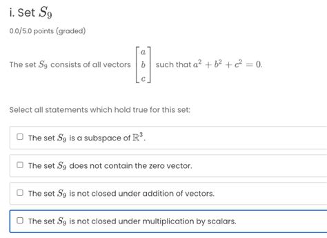 solved i set s 0 0 5 0 points graded a the set sg