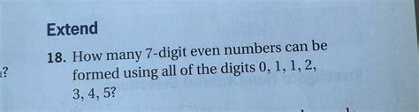 Solved Extend18 ﻿how Many 7 Digit Even Numbers Can Be