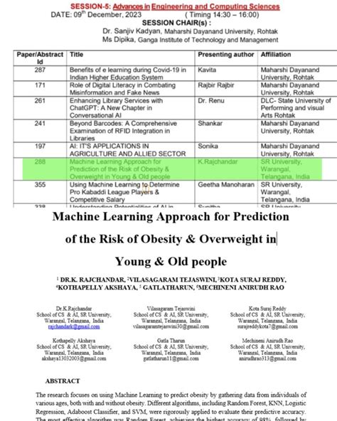 Gatla Tharun On Linkedin Icicso2023 Machinelearning Healthtech