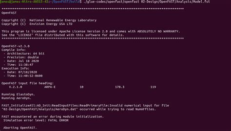 Segmentation Fault When Attempting To Run Openfast Issue Openfast Openfast Github