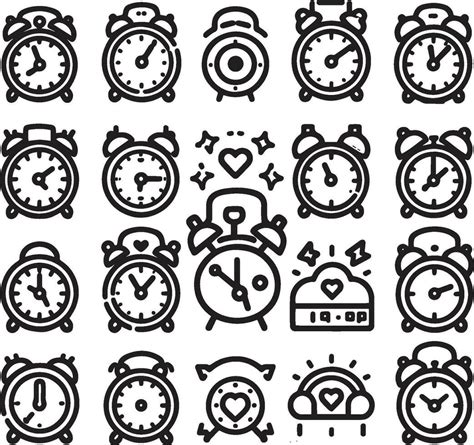 20 Set Of Simple Clock Icons 36413789 Vector Art At Vecteezy