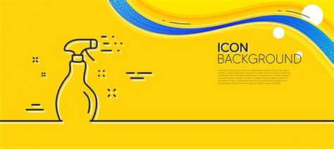 청소 스프레이 라인 아이콘입니다 세척액 최소 라인 노란색 배너 벡터 고급에 대한 스톡 벡터 아트 및 기타 이미지 고급 노랑 모양 Istock