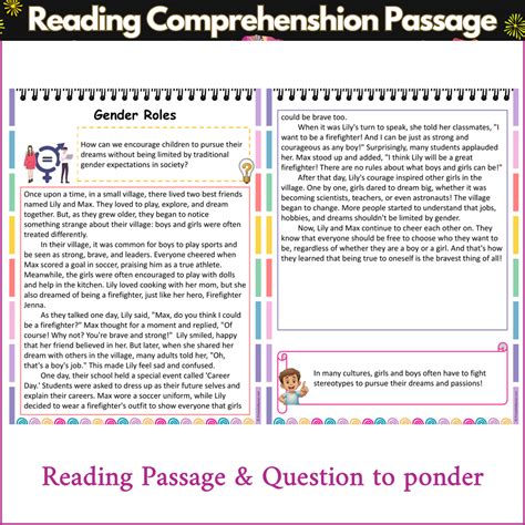 Gender Roles Reading Comprehension Passage And Questions Printablebazaar