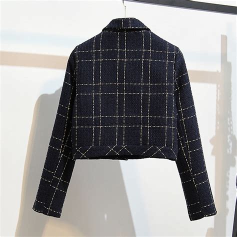 Элегантный женский клетчатый костюм Осенний короткий клетчатый шерстяной пиджак платье жилет
