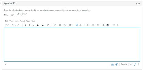 Solved Question Pts Prove The Following Let N Chegg Com