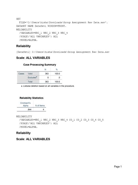 Spss Output Pdf Errors And Residuals Multicollinearity
