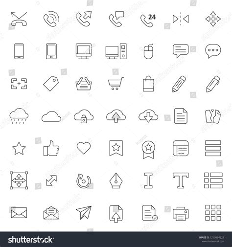 Big Set Ui Ux Icons Vector Stock Vector Royalty Free Shutterstock