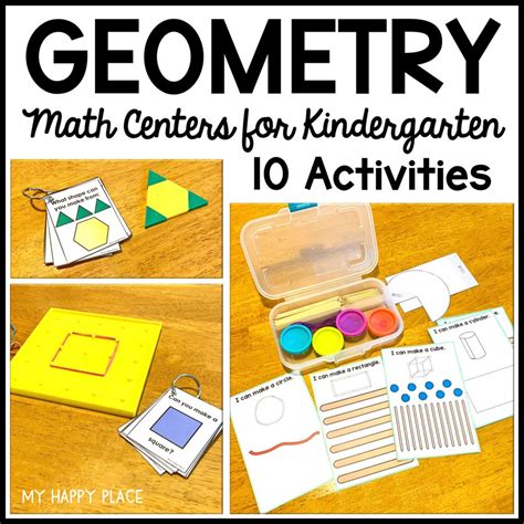Kindergarten Math Centers Geometry 2d And 3d Shapes
