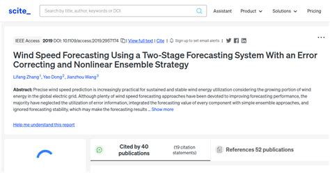 Wind Speed Forecasting Using A Two Stage Forecasting System With An