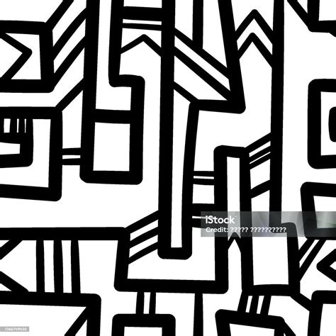 흰색 배경에 매끄러운 추상적 인 검은 색 패턴 벡터 낙서 이미지입니다 그래픽 선형 장식 0명에 대한 스톡 벡터 아트 및 기타 이미지 Istock