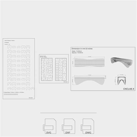 Parametric Bench K9 Router Cut Files Cnc Files For Cutting Vector Files Dxf Dwg Svg Pdf Etsy
