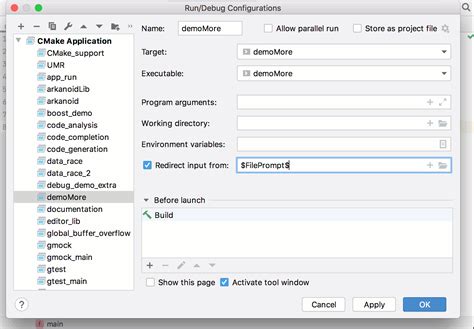 Clion 20201 Eap Macros And Variables In Configurations Input