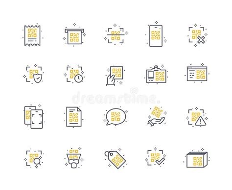 Qr Code Set Template Stock Illustrations 824 Qr Code Set Template