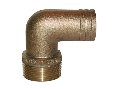 Groco 1 Npt X 1 Id Bronze 90 Degree Pipe To Hose Fitting Standard