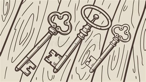 Keys On Wooden Surface Security And Access Element Vector Design Generative Ai Stock Vector
