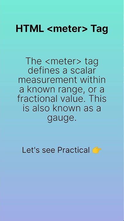 Html Meter Tag 🔥 Cs Coding Hub Shorts Html Youtube