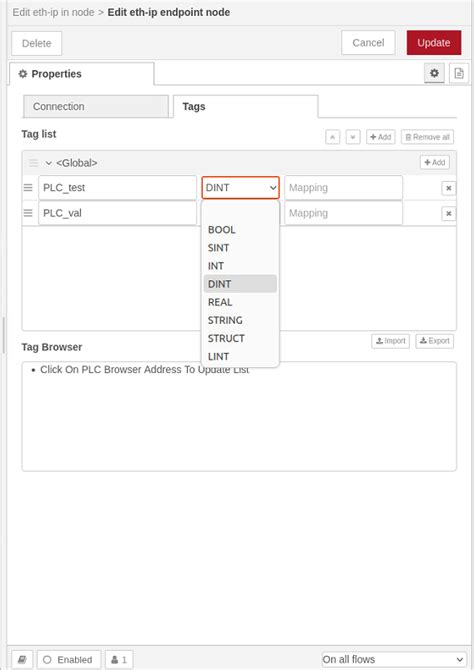 reading array tags from a rockwell plc with node red contrib cip st ethernet ip industrial