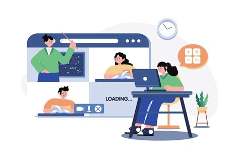 Premium Vector Online Math Class Illustration Concept