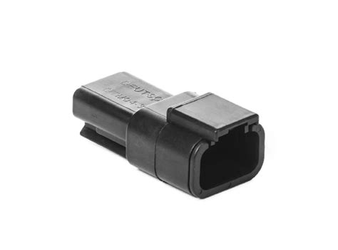 Dtm04 3p E004 Dtm Series 3 Pin Male Receptacle Black