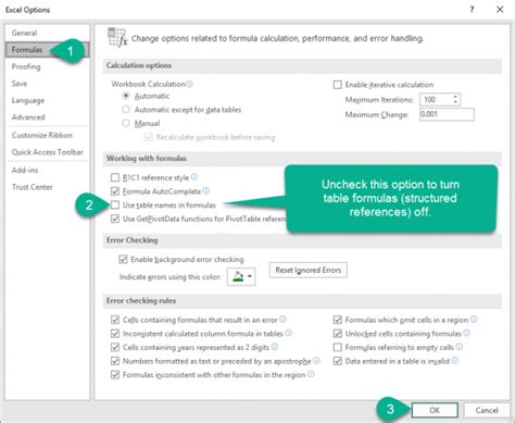 How To Turn Off Structured References In Excel Table Formulas Excel