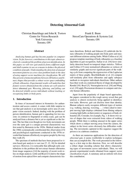 Pdf Detecting Abnormal Gait