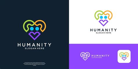 Premium Vector People Connection With Abstract Human Unity Logo Design
