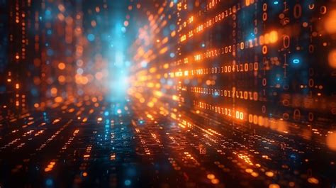 3d Rendering Of A Scientific Technology Binary Code Network Conveying Digital Age Connectivity