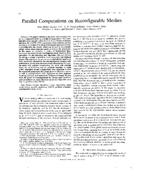 Pdf Parallel Computations On Reconfigurable Meshes