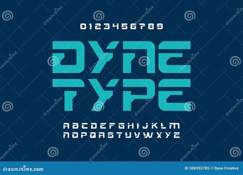 Tech Font Type Technology Letters Symbol Tech Font Stock Illustration Illustration Of