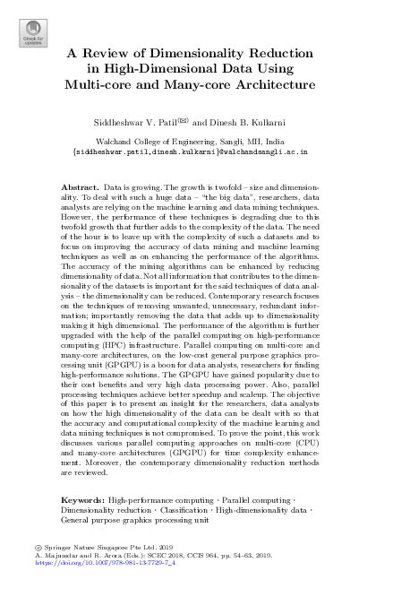 A Review Of Dimensionality Reduction In High Dimensional Data Using