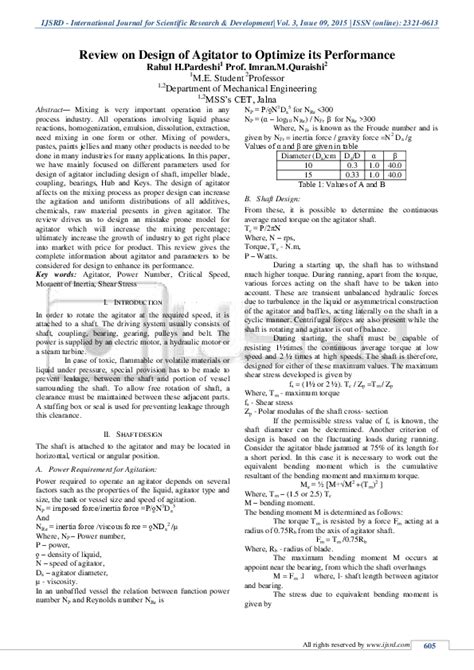 Pdf Review On Design Of Agitator To Optimize Its Performance Pdf Review On Design Of Agitator To Optimize Its Performance