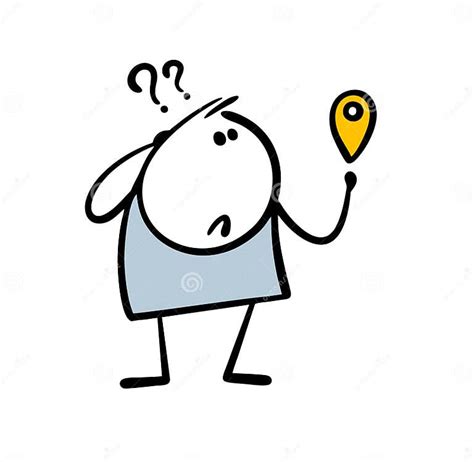 Courier Is Confused Cant Find The Way To The Goal Vector Illustration Of Funny Man Holding