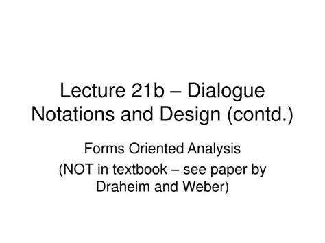 Ppt Lecture 21b Dialogue Notations And Design Contd Powerpoint