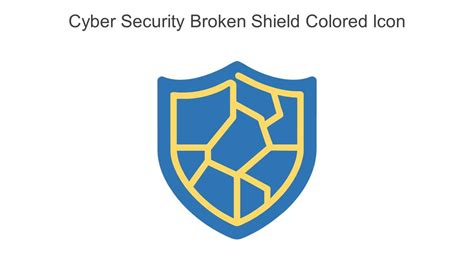 Cyber Security Broken Shield Colored Icon In Powerpoint Pptx Png And
