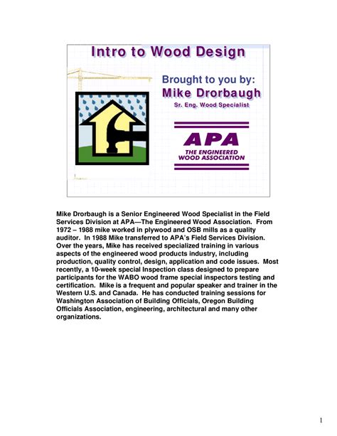 Introduction To Wood Design Lecture Slides Cm 313 Docsity