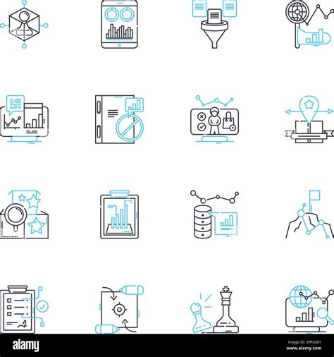 Marketing Stream Linear Icons Set Branding Advertising Analytics Campaigns Communications