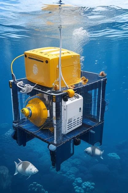 premium ai image a picture of a blue and white remotely controlled underwater vehicle rov that
