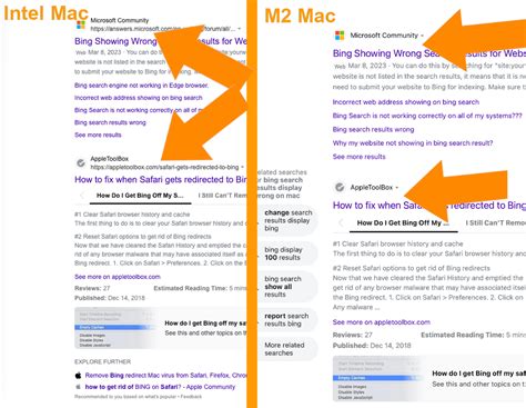 Bing Not Showing Addresses Below Website Names When Searching From Any Browser On M2 Mac Still
