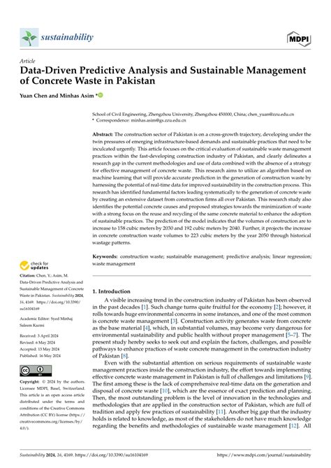 Pdf Data Driven Predictive Analysis And Sustainable Management Of